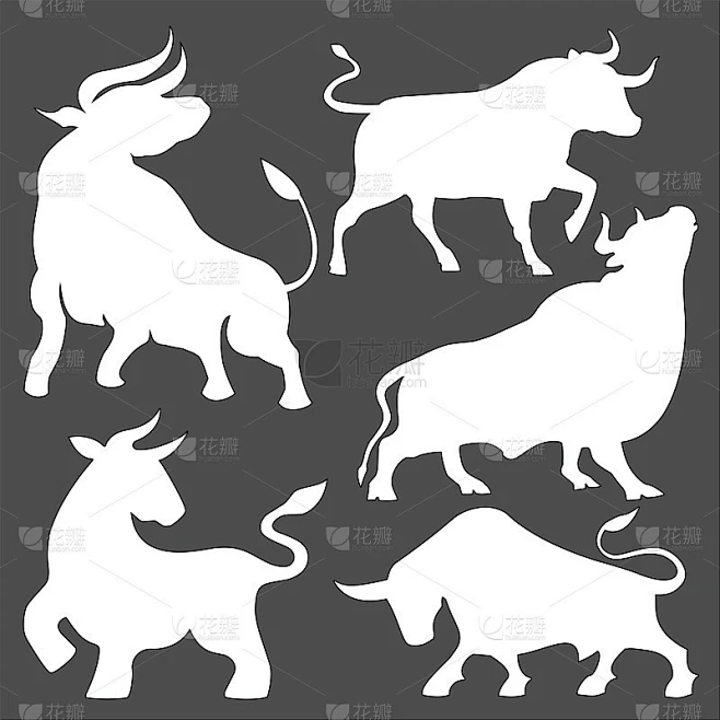 Bull template for postcard, vector illustration素材-花瓣网