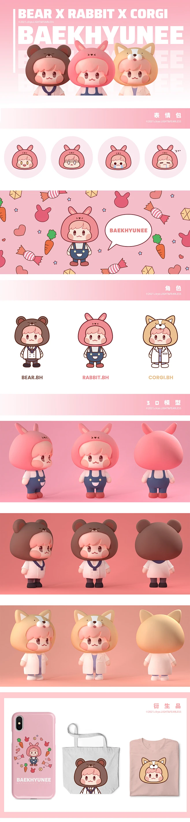 C4D IP形象练习-BAEKHYUNEE|平面|IP形象|clryo - 原创作品 - ()-花瓣网