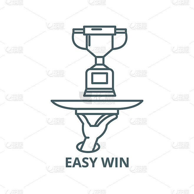 Easy win vector line icon, linear concept, outline