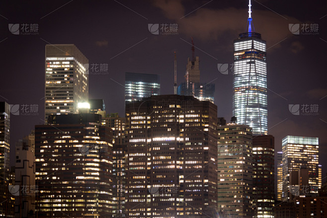 组物体,建筑外部,曼哈顿,天空,美国中大西洋地区,夜晚,城市扩张,都市风景,现代,建筑业