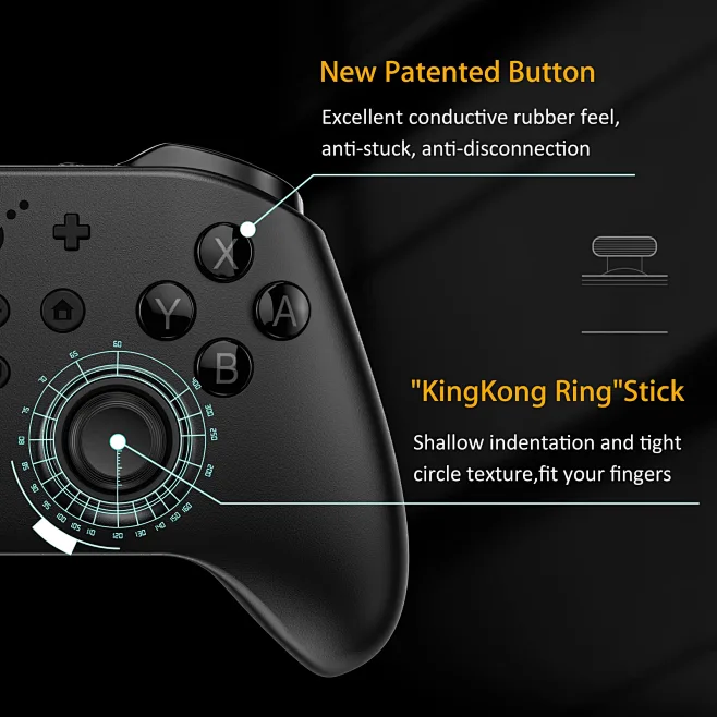 Amazon.com: GuliKit(No Stick Drift KingKong 2 Wireless Controller for Switch, Bluetooth ...