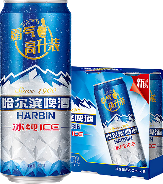 哈尔滨冰纯啤酒500ml 罐装X3