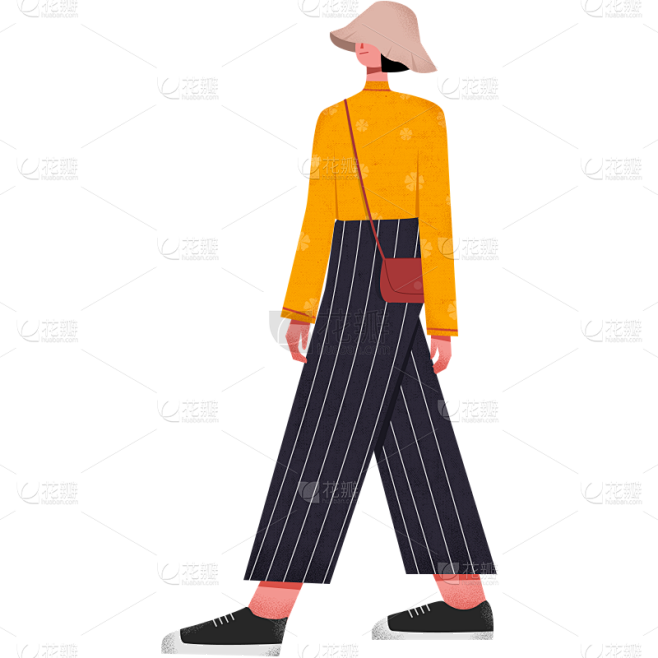 扁平风人物插画 女孩