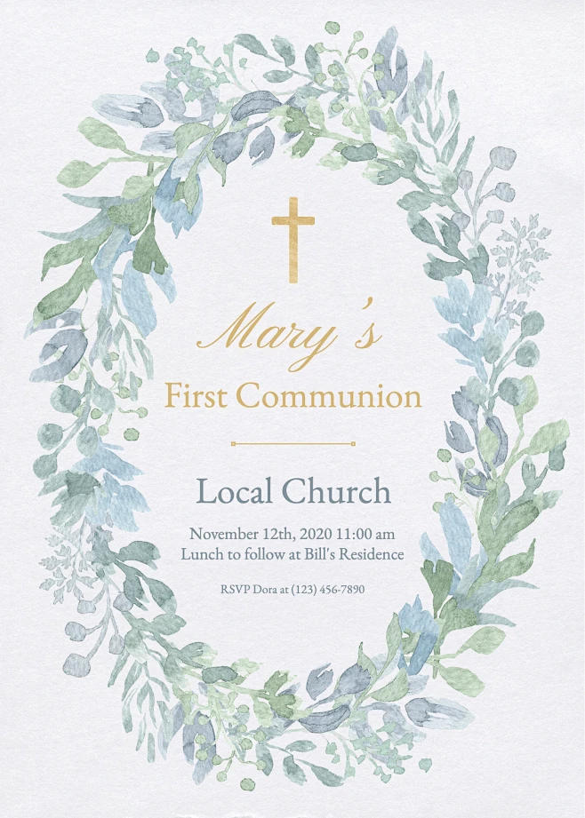 First Communion Invitation Letter素材-花瓣网