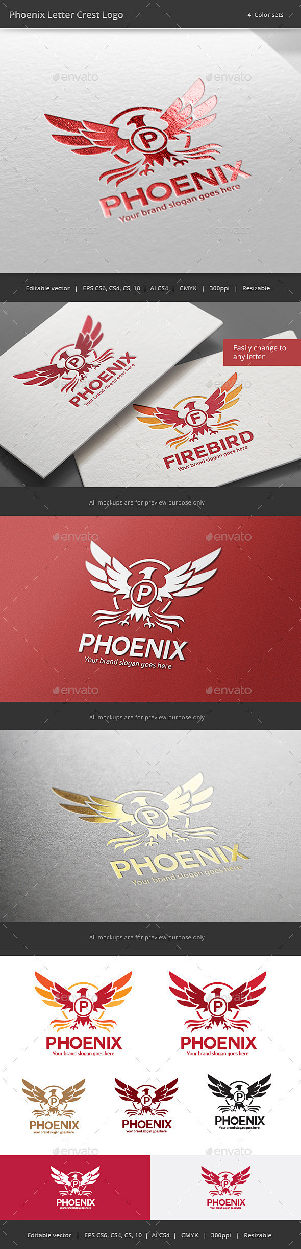 凤凰信佳洁士标志——波峰标志模板Phoenix Letter Crest Logo - Crests Logo Templates汽车、燃烧 ...