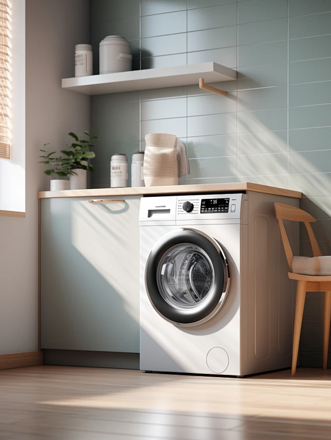 ghordin_84091_A_washing_machine_in_the_kitchen_realistic_photog ...