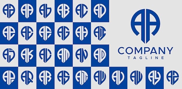 字母aa标志logo矢量图设计素材