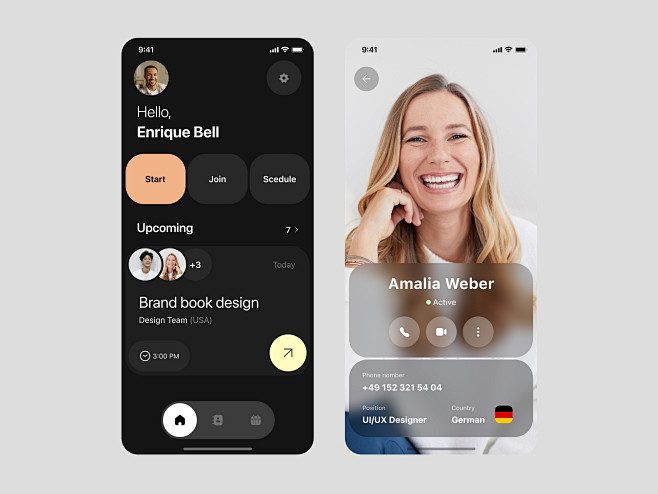 Smart call app interaction by Taras Migulko for emote_agency on D