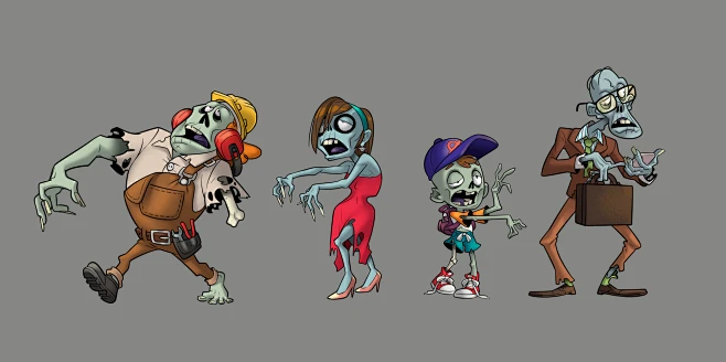 Zombies-Character Design-花瓣网