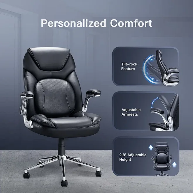 Amazon.com: HUANUO Leather Office Chair, Executive Computer Desk Chair ...