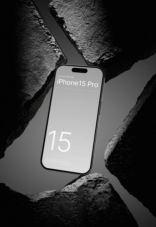 iPhone 15 Pro – Bundle 5款极简工业风iPhone15手机广告app界面贴图ps样机素材展示效果图 : iPhone ...