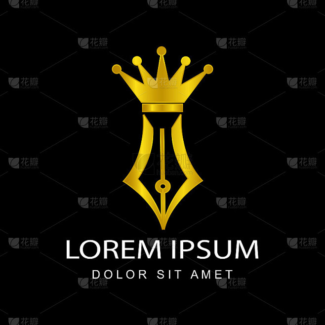 皇家签名标志模板设计矢量孤立的背景