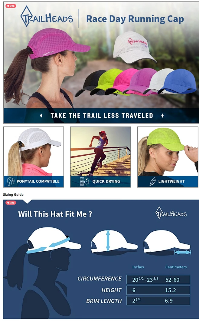 Amazon.com: TrailHeads Women's Race Day Running Cap-Performance Hat ...