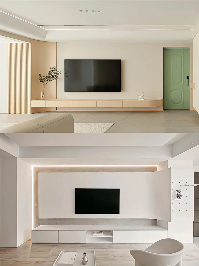 18套极简电视背景墙|拒绝过度装修~-花瓣网