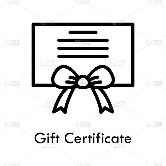 Gift Certificate icon in flat style. Modern, simpl