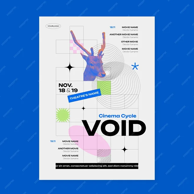 Grid vertical poster template-花瓣网