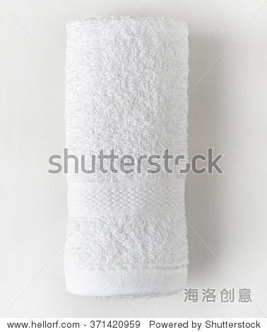White spa towel top view