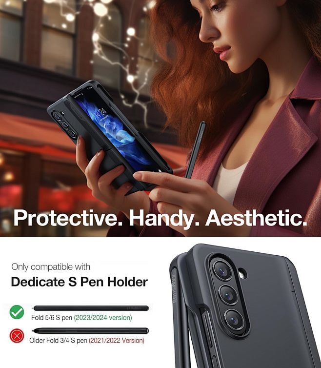 Amazon.com: TORRAS Magnetic Armor Stand Galaxy Z Fold 6 Case with S Pen ...