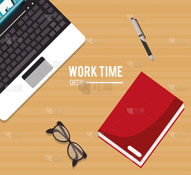 Work time and office supplies design