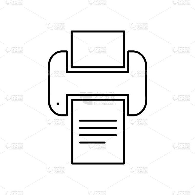 Pinter icon vector. Vector graphics, a linear patt