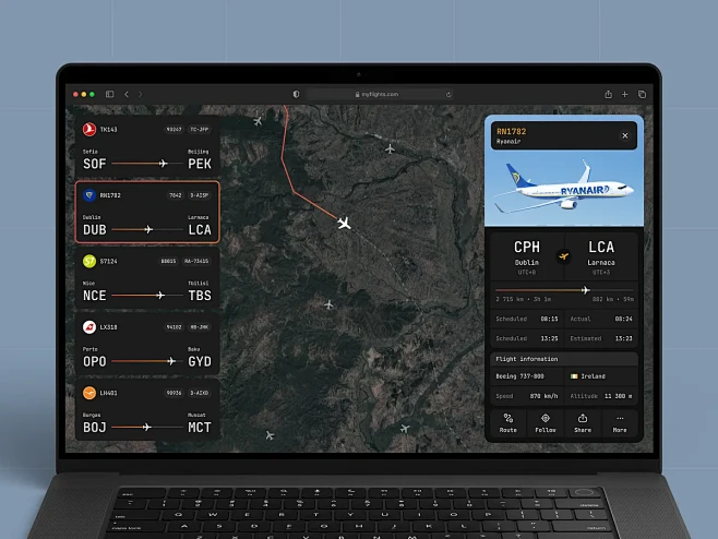 Flight Tracking Web App UI Design best web design core app dashboard ...