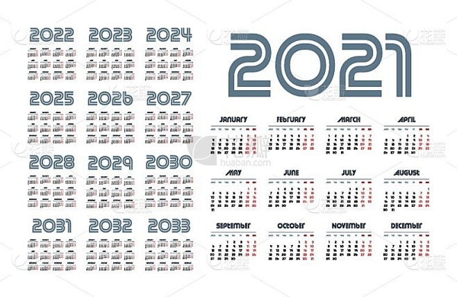 English calendar 2021_kvadrat
