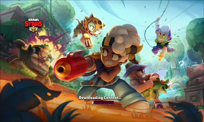 BRAWL STARS Loading Screen illustration | Rumble Jungle-花瓣网