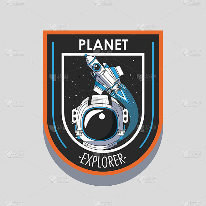 Space explorer patch emblem design
