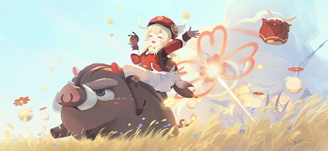 可莉骑猪-yolti-7.GAME-花瓣网