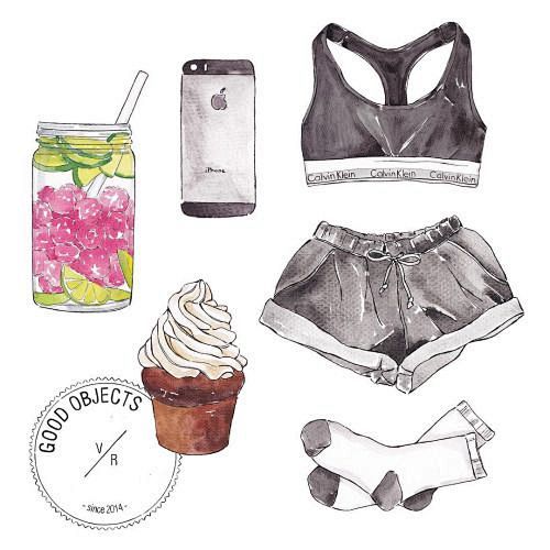 Good Objects插画作品 #插画# #优雅# #简约# #复古# #水彩##手绘# #小清新#