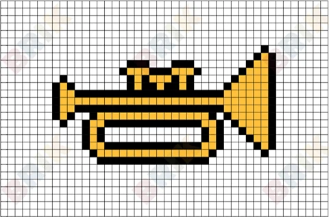 Trumpet Pixel Art-花瓣网