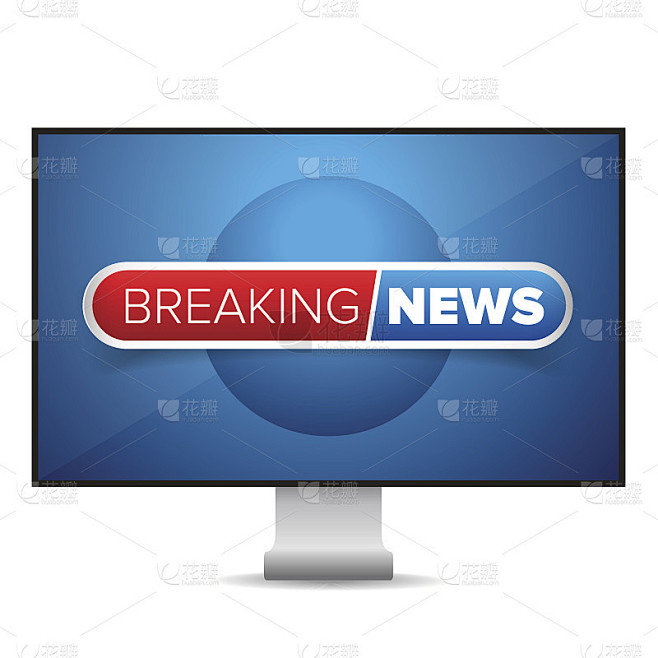 突发新闻电视屏幕矢量