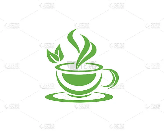 绿茶矢量标志插图素材-花瓣网
