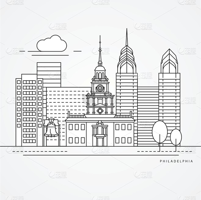 美国,费城,图标,传统,名声,建筑外部,宾夕法尼亚,房屋,砖