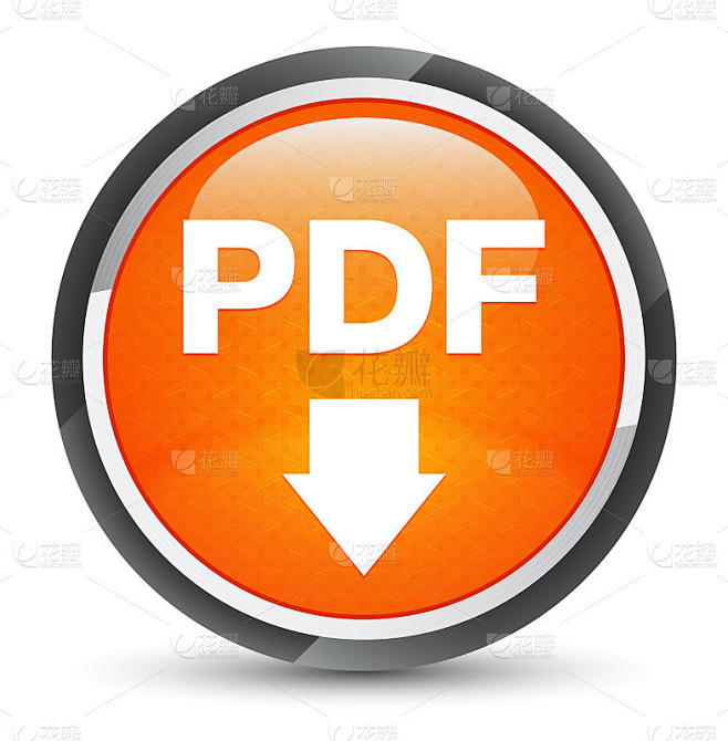 PDF download icon galaxy orange round button