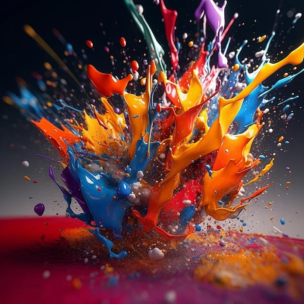 五彩缤纷的水花，色彩缤纷-花瓣网