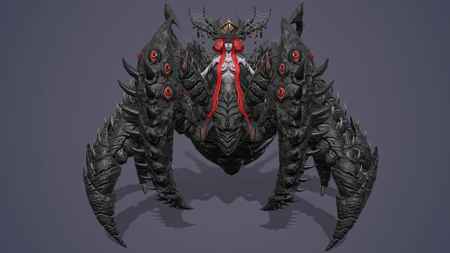 HIT2 蜘蛛女王 蝎子王 远古蜘蛛-怪物/生物模型-微元素 - Element3ds.com!-花瓣网