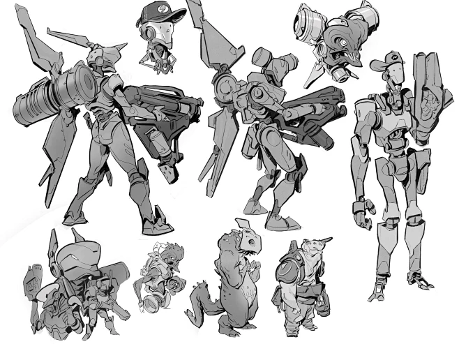 Female mech-花瓣网