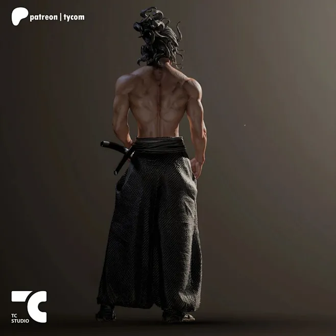 如何使用ZBrush和Marmoset Toolbag 5从球体开始创建宫本武藏？-元素文章-技术文章,微元素 - Element3ds.com!图片_手办3D打印 III图片素材-花瓣网