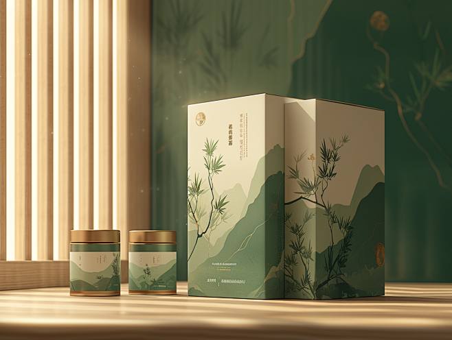 ling3453_Chinese_style_green_tea_packaging_design_with_bamboo_l ...