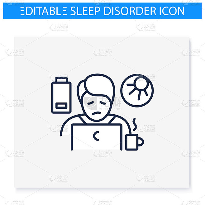 日间疲劳线图标