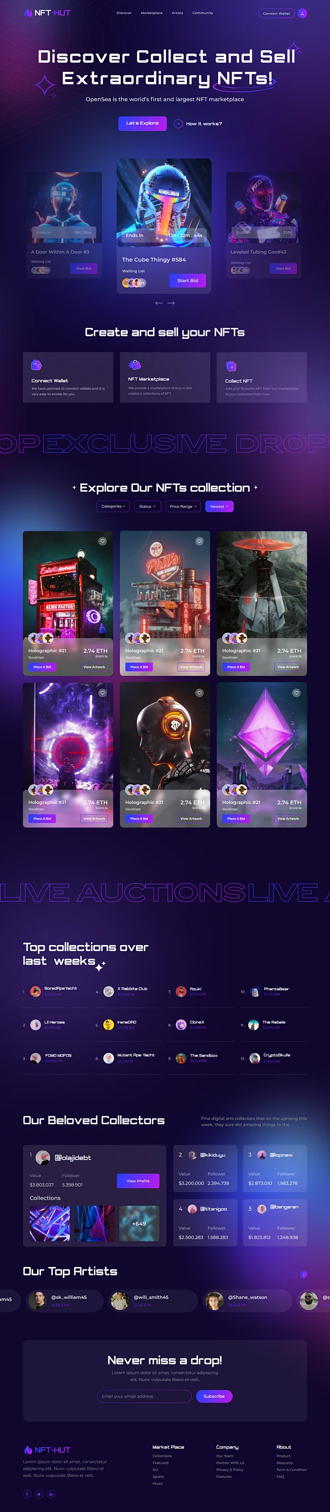 NFT 网站设计由贾瓦德在运球上_559a0a31-花瓣网