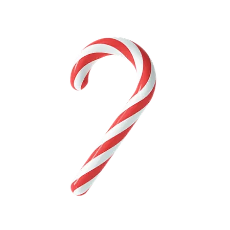 Candy cane 3D Illustration-花瓣网