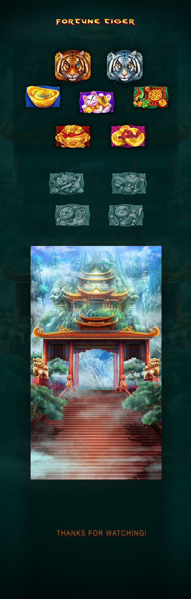 2D art digital Digital Art fortune tiger game oriental slot slot slotgame
