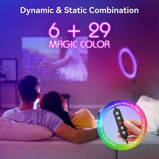 Amazon.com: TODI 12 英寸(约 30.5 厘米)RGB 环形灯带 63 英寸(约 160.0 厘米)三脚架支架,LED 环形 ...