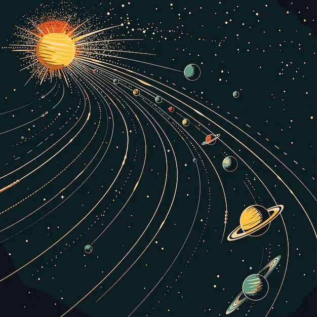 _illustration_of_solar_system_showing_planets-花瓣网