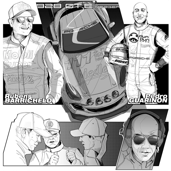 sketch comic cardesign Racing car automobile photoshoot 3d modeling-花瓣网