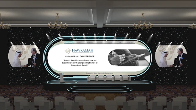 3d walkthrough Conference design Hawkamah STAGE DESIGN-花瓣网