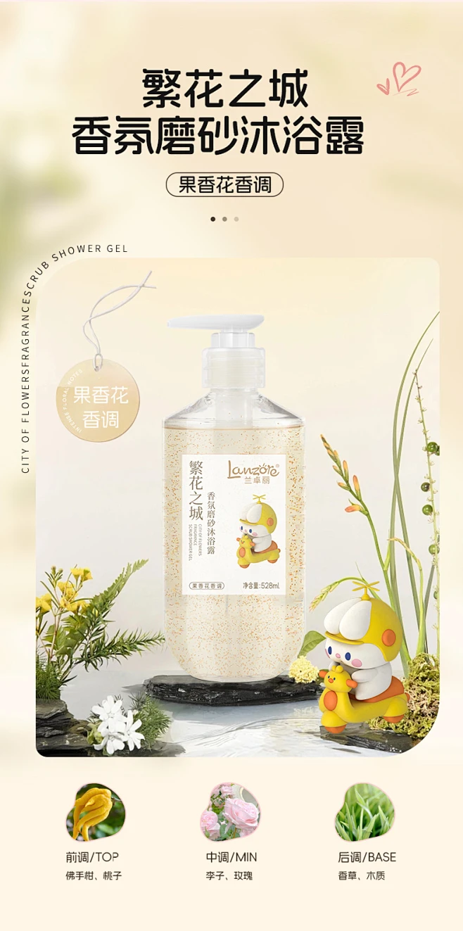 LanzoYe/兰卓丽香氛磨砂沐浴露 奇宝兔兔IP联名款-tmall.com天猫-花瓣网