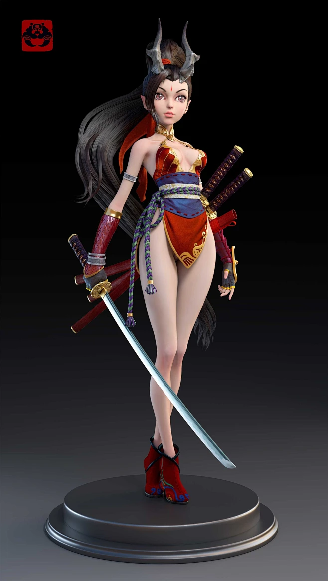 ArtStation-Q龙女，胡政-花瓣网